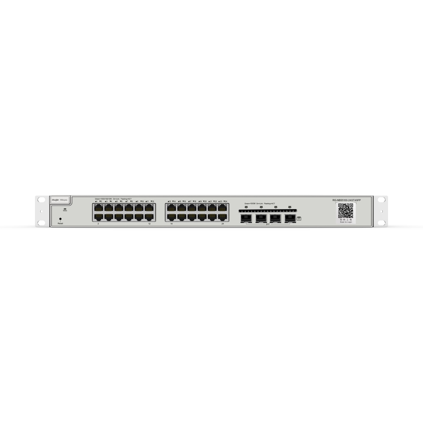 Switch Ruijie 24 Portas Gigabit - 4x Uplink SFP - Gerenciável - Layer
